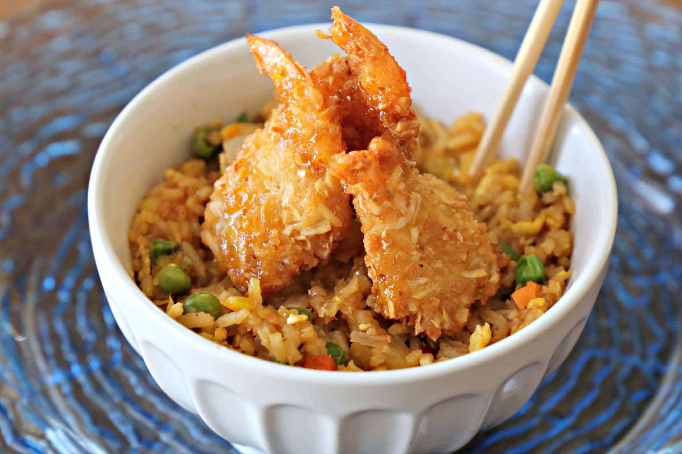 Easy Coconut Shrimp and Tropical Fried Rice