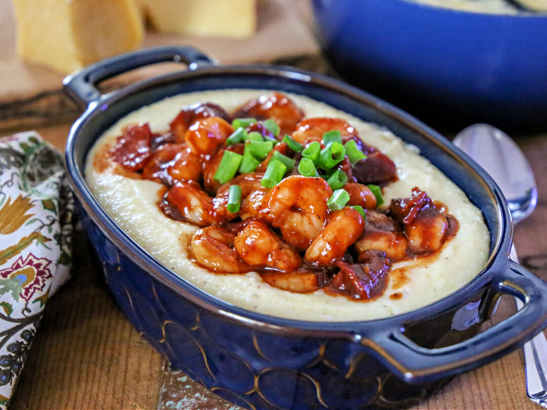 BBQ Shrimp and Grits - Southern Kissed