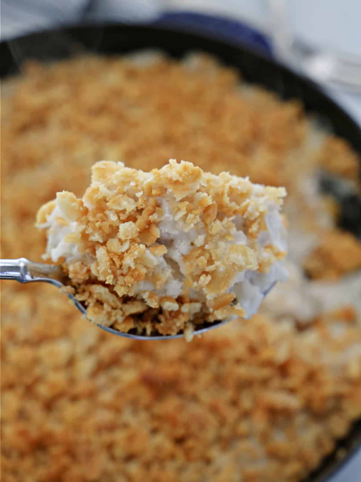 Creamy Chicken and Rice Casserole with Ritz Cracker Topping - Southern ...