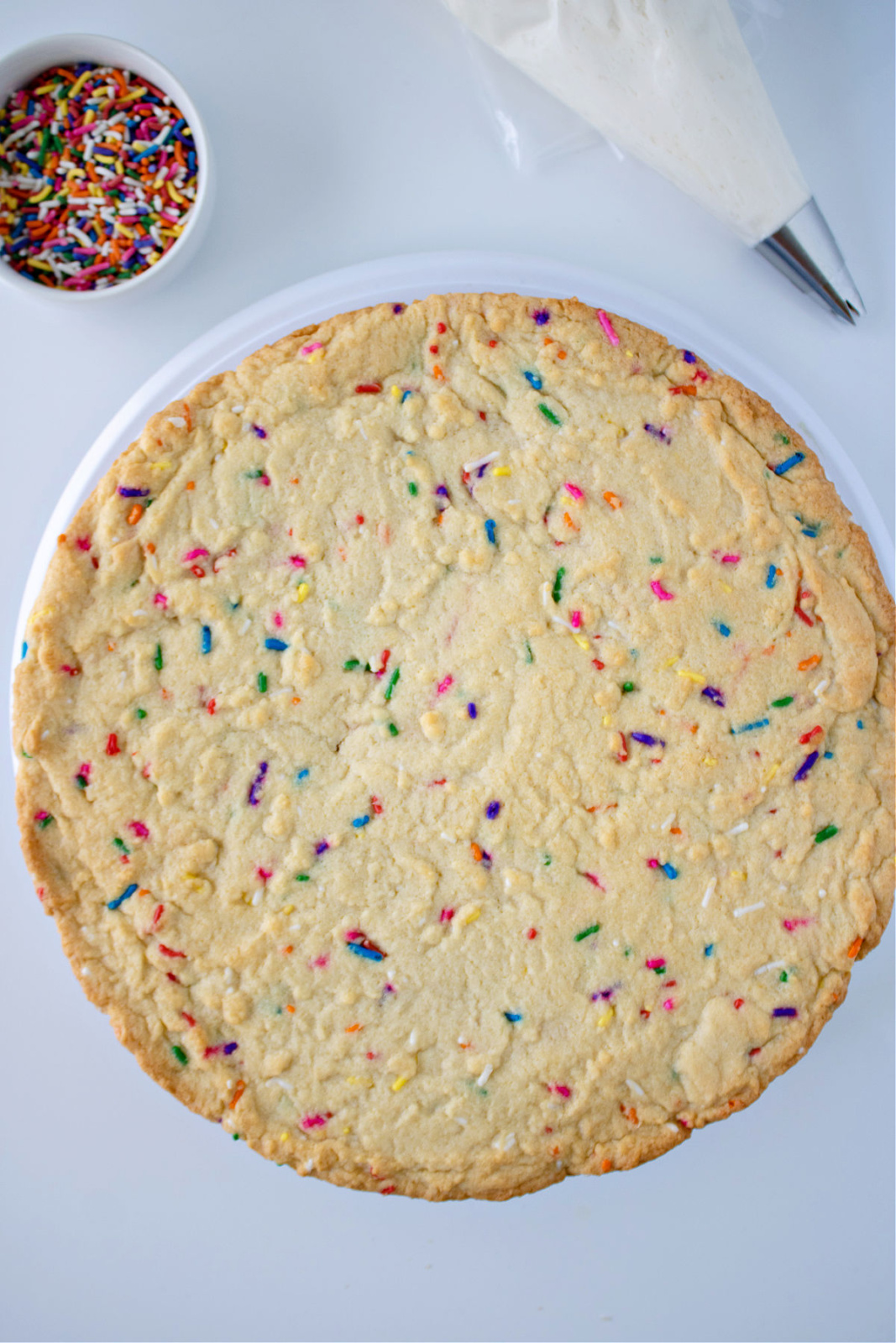 Homemade Cookie Cake With Sprinkles - Southern Kissed