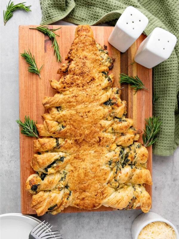 Puff Pastry Christmas Tree Spinach Dip - Southern Kissed